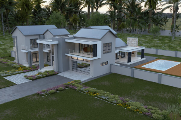 5 Bedroom House Plan Mlb 1818.3D | My Building Plans South Africa